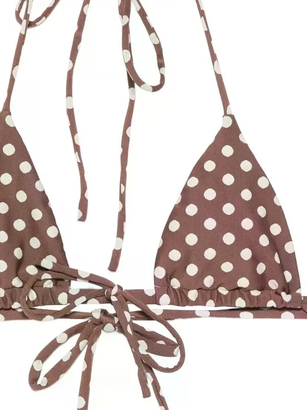 MONTCE Vivian Emma Polka Dot Bikini Top - Brown