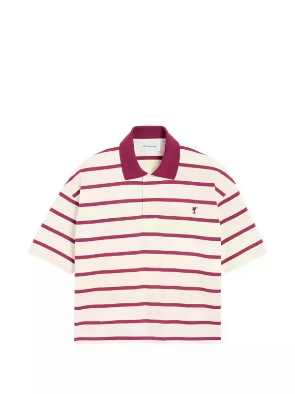 AMI Paris Cotton Arrow Polo - Neutrals