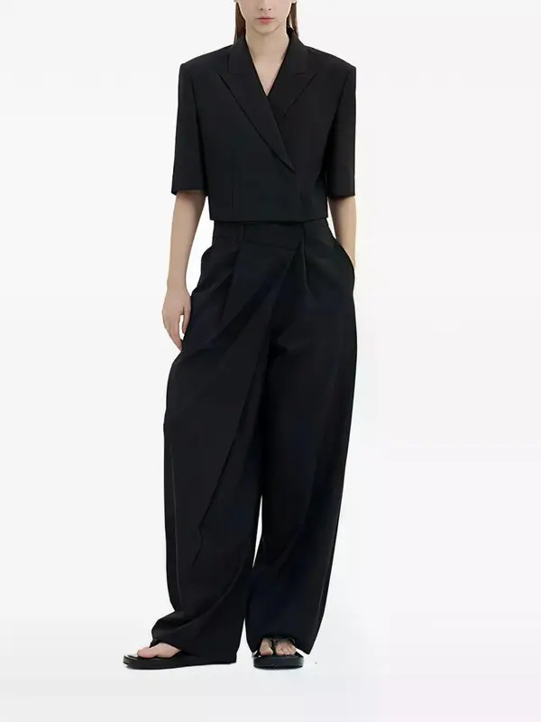 JUUN.J Cropped Jacket With Peak Lapels