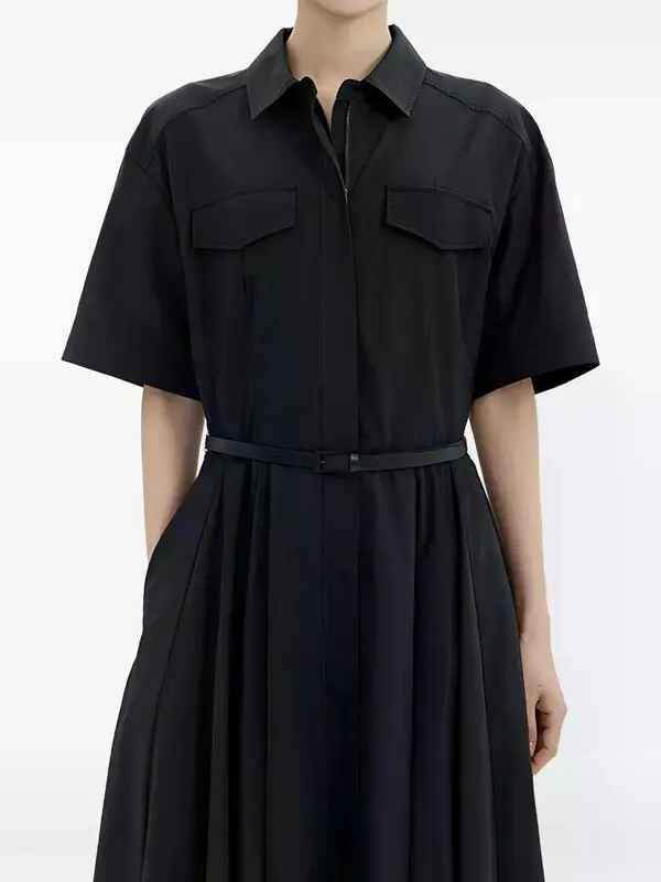 JUUN.J Belted Pleated Shirt Dress