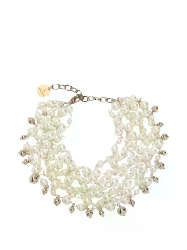SILVIA GNECCHI Miru Faux-pearl Beaded Necklace - Silver
