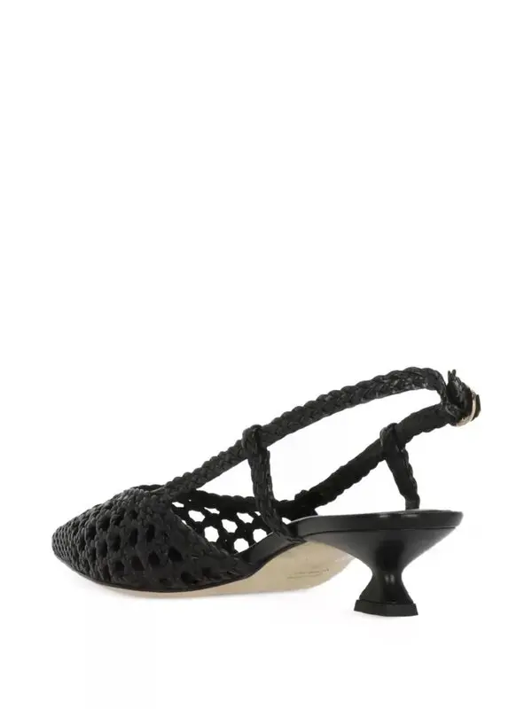 JULIE DEE Leather Slingback Heeled Pumps