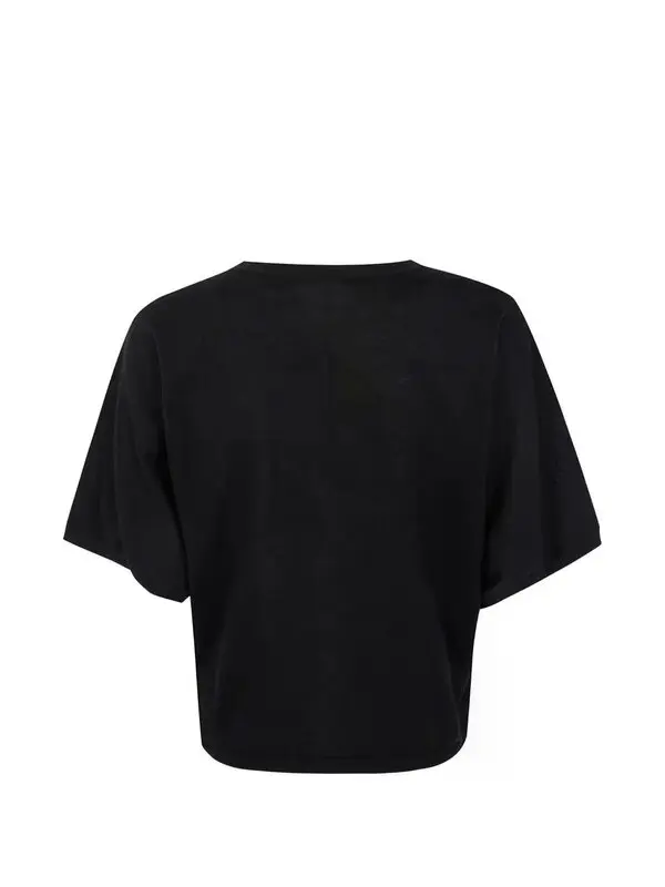 Liviana Conti Fine-knit Short-sleeved T-shirt - Black