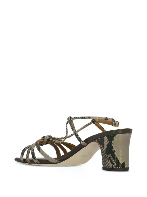 JULIE DEE Snake-effect Heeled Sandals