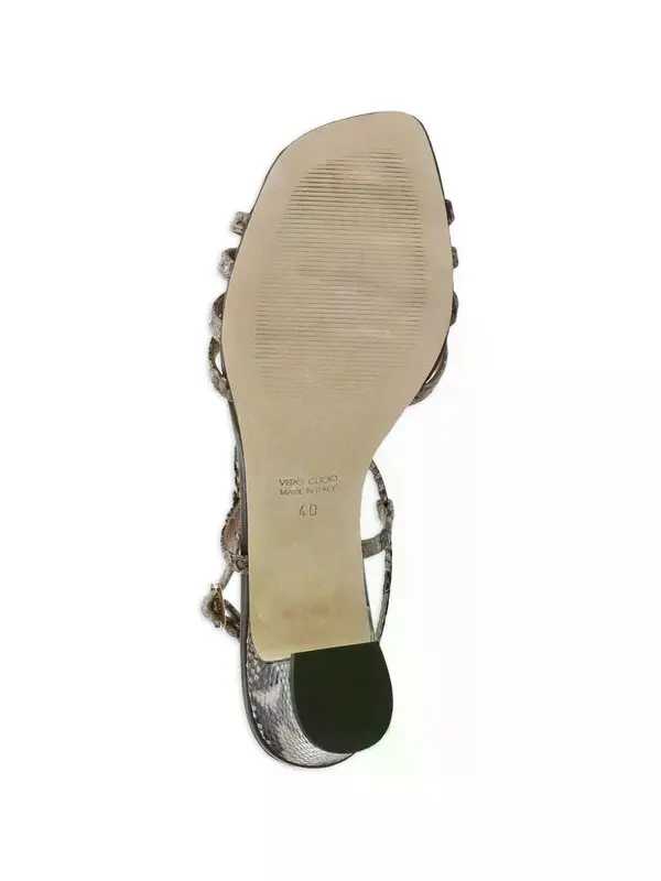 JULIE DEE Snake-effect Heeled Sandals