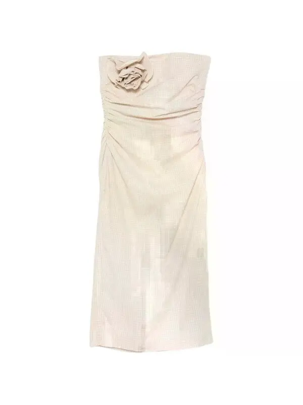 Bernadette Vera Flower-brooch Midi Dress - Neutrals