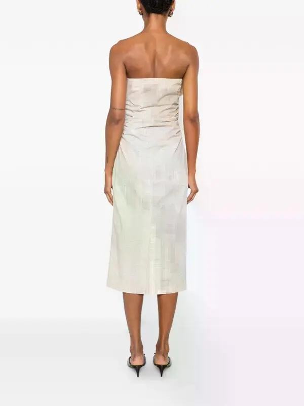 Bernadette Vera Flower-brooch Midi Dress - Neutrals