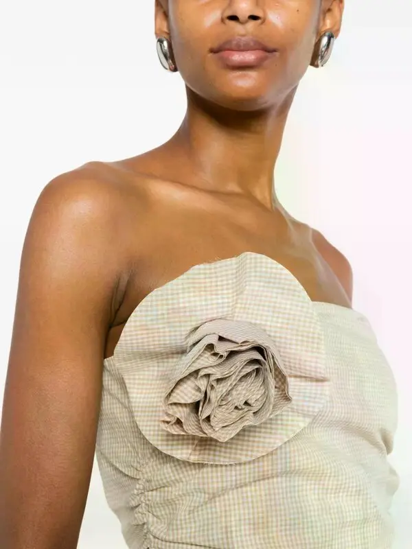 Bernadette Vera Flower-brooch Midi Dress - Neutrals