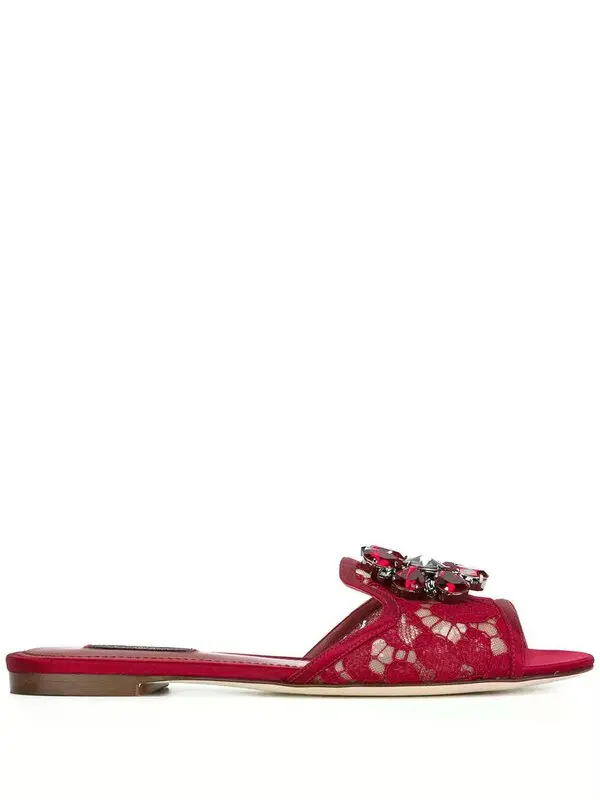 Dolce & Gabbana Rainbow Lace Sandals - Red