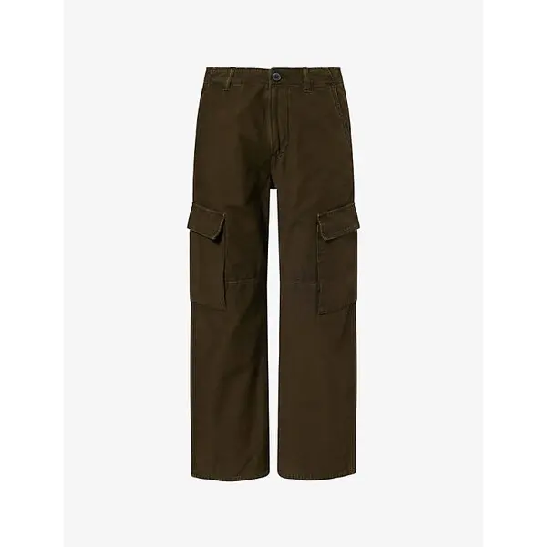 Citizens Of Humanity Esme Cargo Cotton Trousers - Moss
