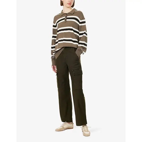 Citizens Of Humanity Esme Cargo Cotton Trousers - Moss