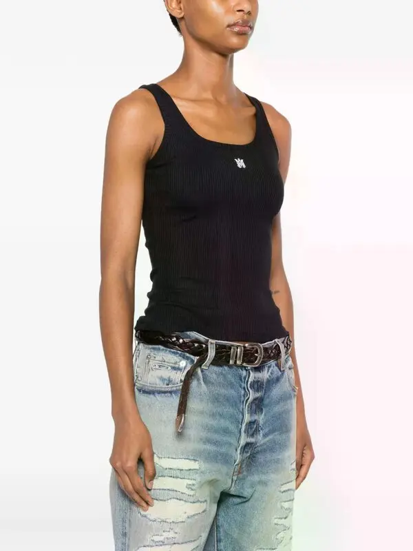 Amiri Logo-embroidered Ribbed Tank Top
