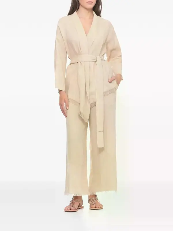 Antonelli Firenze Belted Fringe-trim Jacket