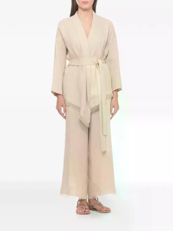 Antonelli Firenze Belted Fringe-trim Jacket