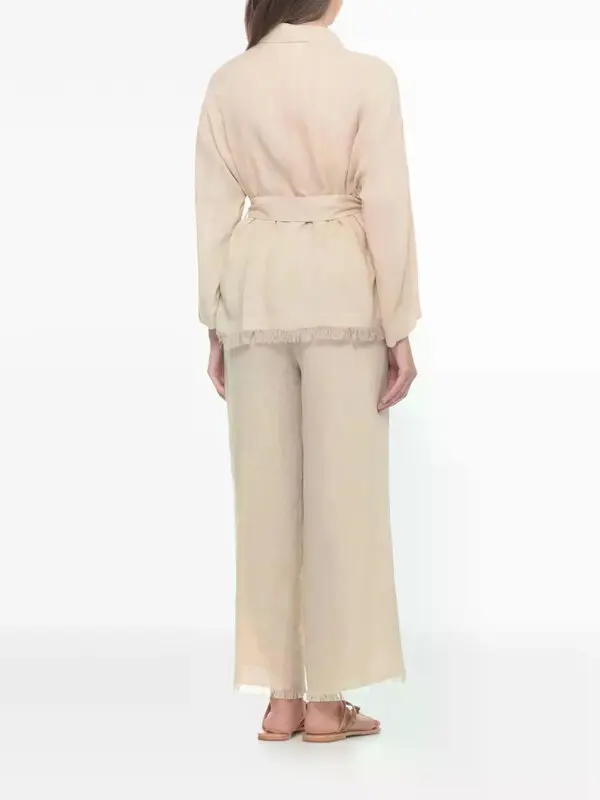 Antonelli Firenze Belted Fringe-trim Jacket