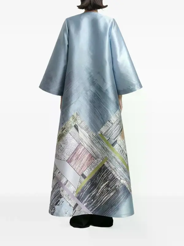 GEMY MAALOUF Structured Geometric Print Kaftan