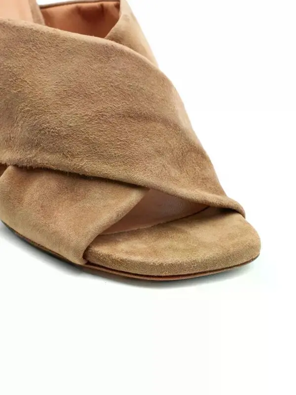 JULIE DEE Criss-cross Suede Sandals - Brown