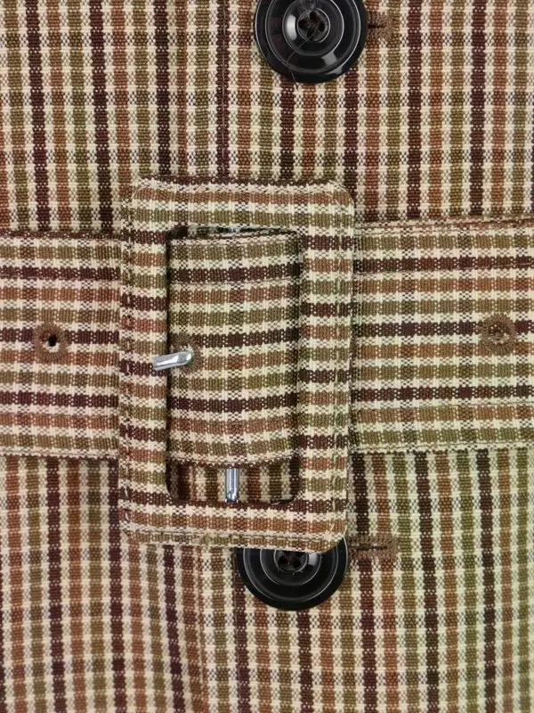 NAMACHEKO Single-breasted Wool Checked Coat