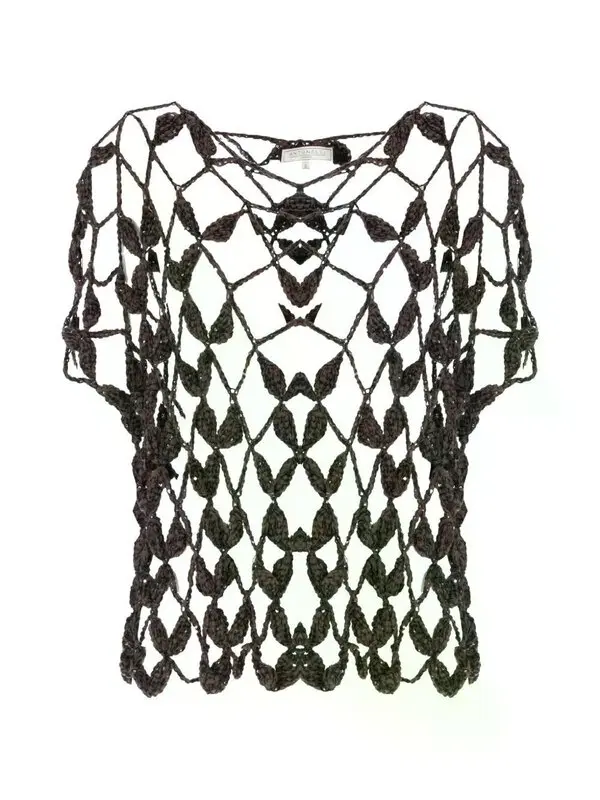 Antonelli Firenze Sequin-embellished Crochet-knit Sweater