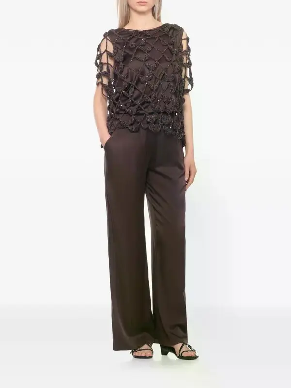 Antonelli Firenze Sequin-embellished Crochet-knit Sweater