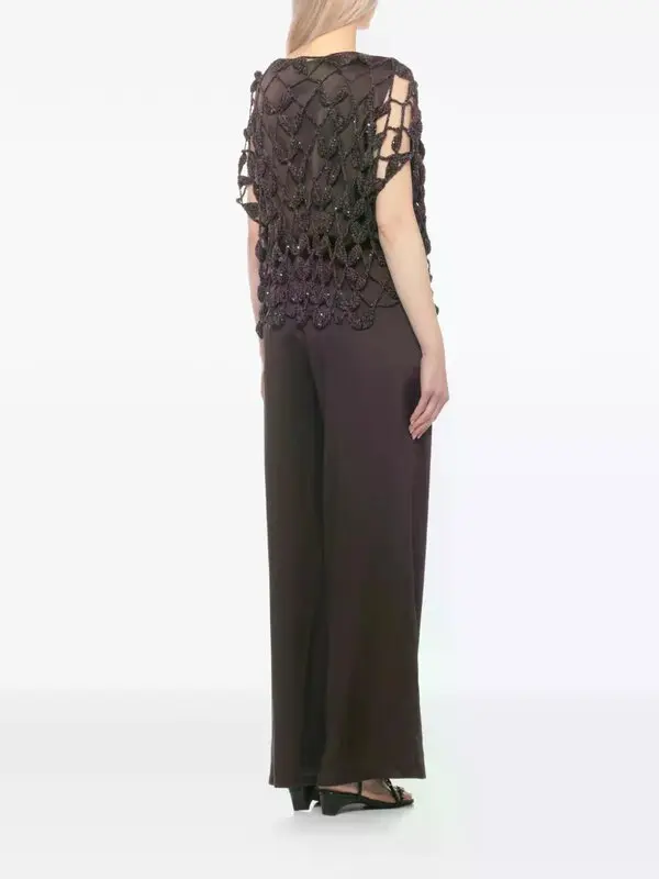 Antonelli Firenze Sequin-embellished Crochet-knit Sweater