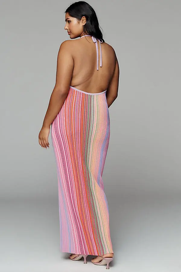 SIEMPRE Striped Knit Maxi Dress