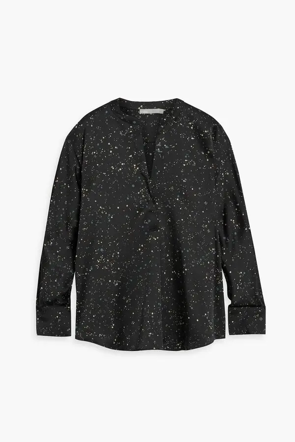 Vince Printed Satin Blouse