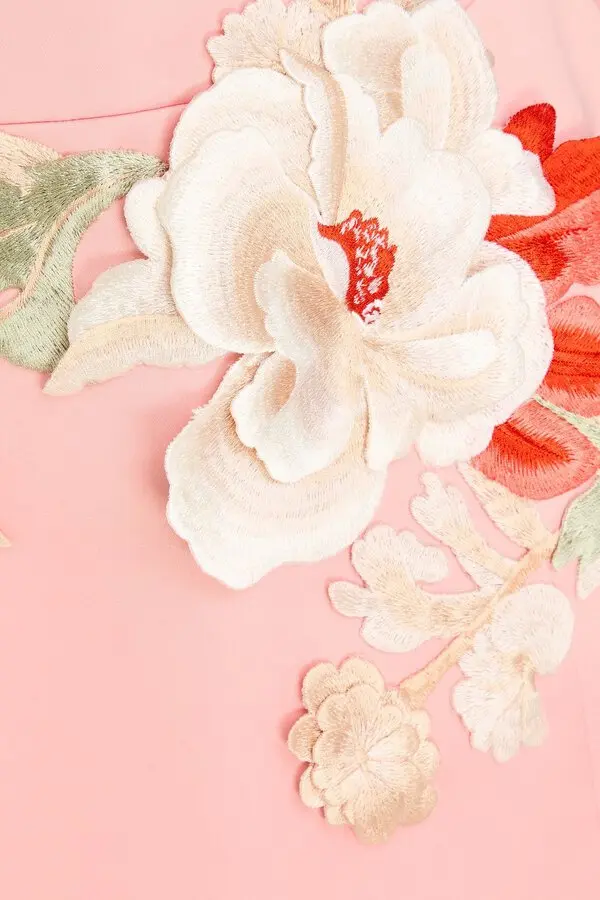 LEO LIN Rosario Strapless Floral Appliqué Mini Dress