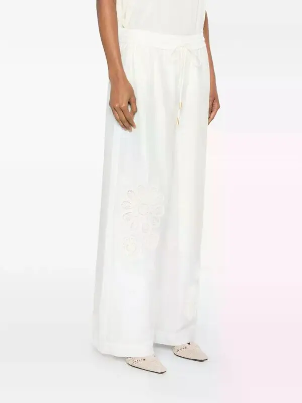 Aje Gia Embroidered Wide Leg Trousers