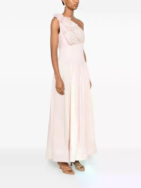 Aje Demi Floral-embellished One-shoulder Dress