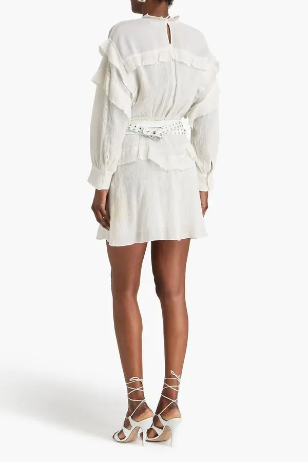 Isabel Marant Étoile Ruffled Metallic Cotton-blend Mini Dress