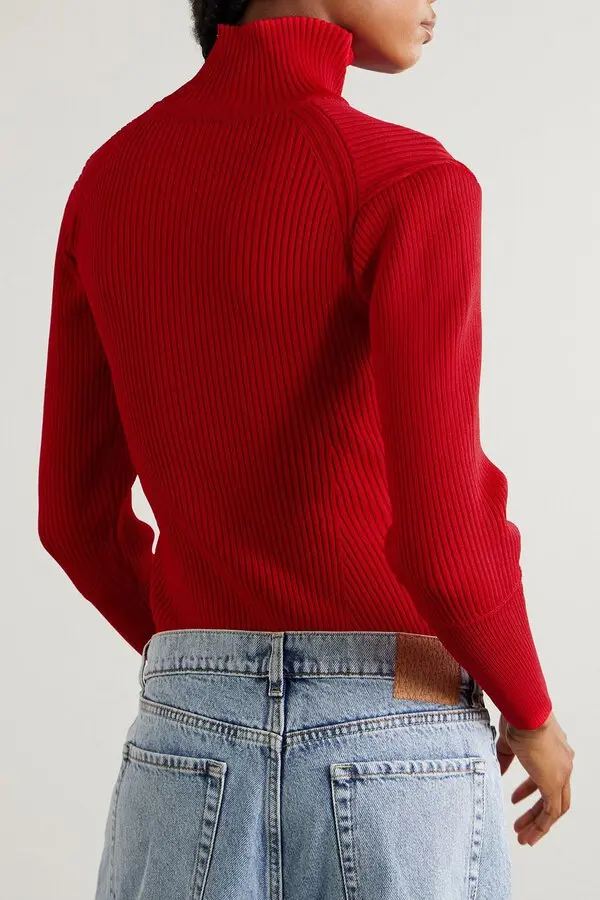 Magda Butrym Ribbed Knit Turtleneck Bodysuit