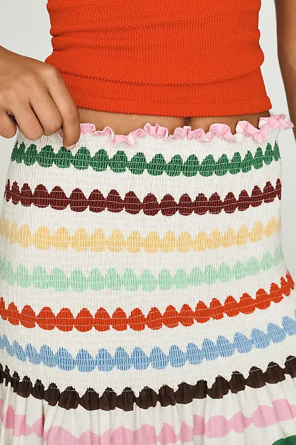 SIXXTA 100% Cotton Shirred Skirt