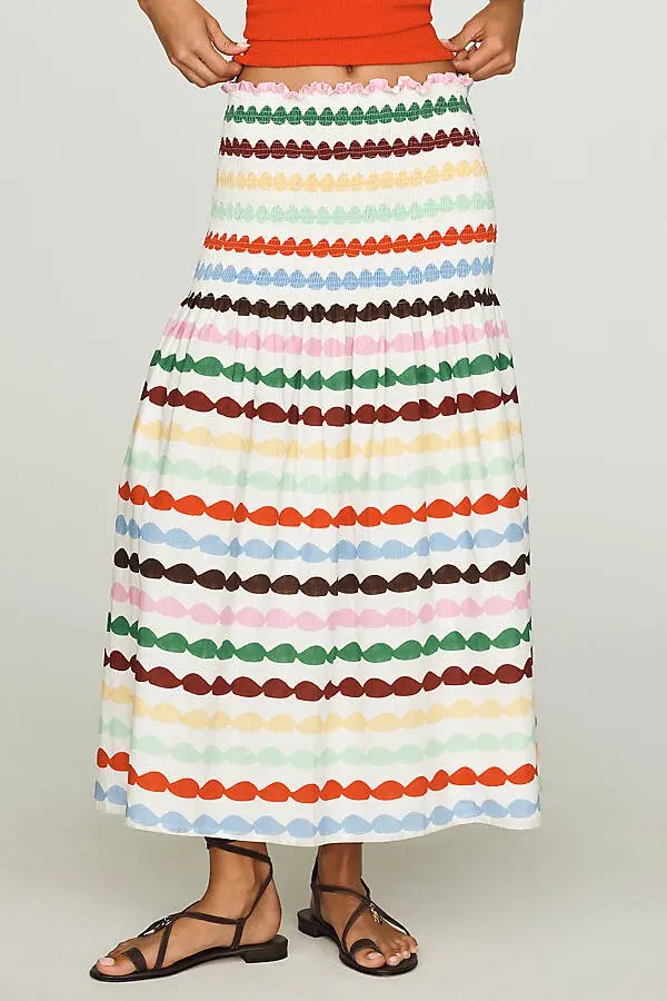 SIXXTA 100% Cotton Shirred Skirt
