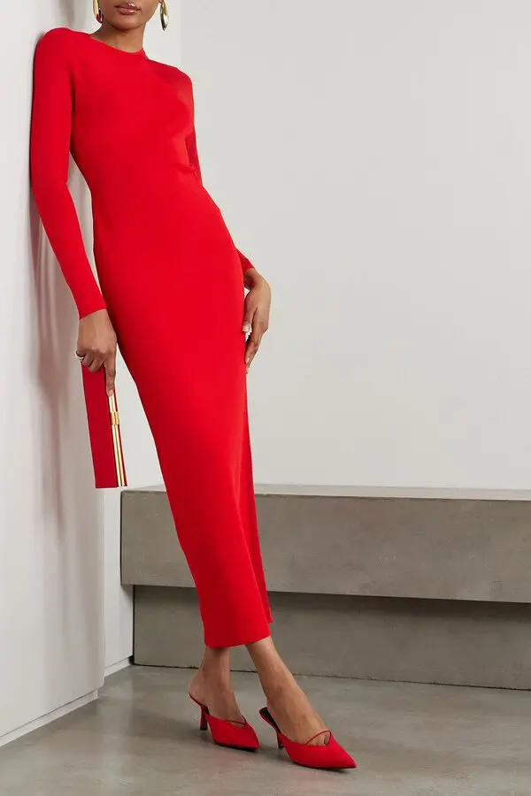 Stella McCartney Paneled Knitted Midi Dress
