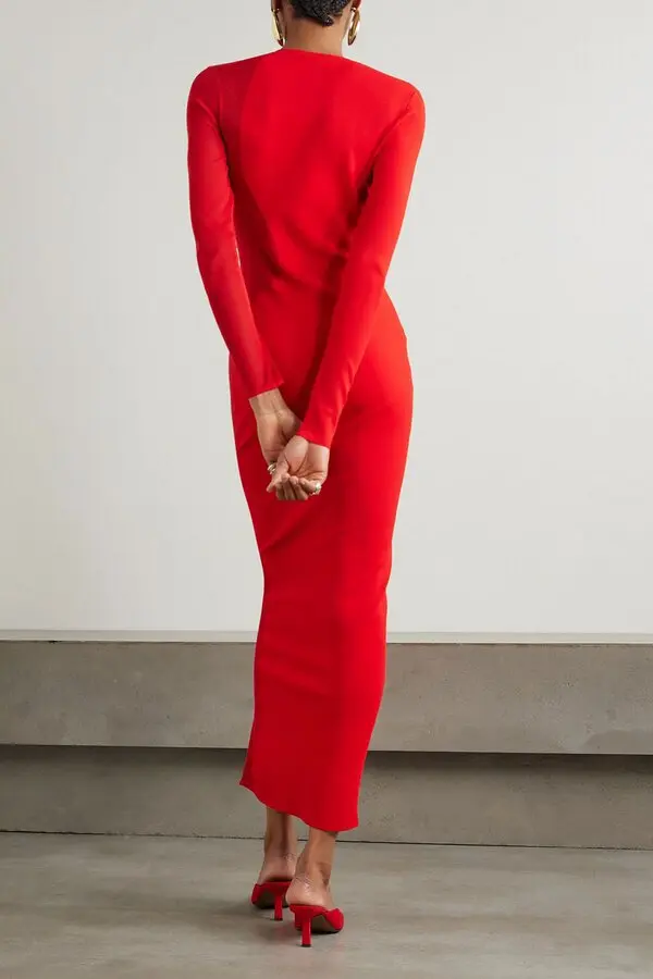 Stella McCartney Paneled Knitted Midi Dress