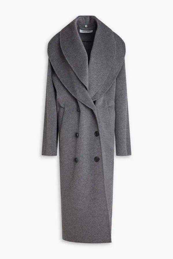 RÓHE Doublebreasted Layered Wool And Cashmereblend Coat - Dark Gray