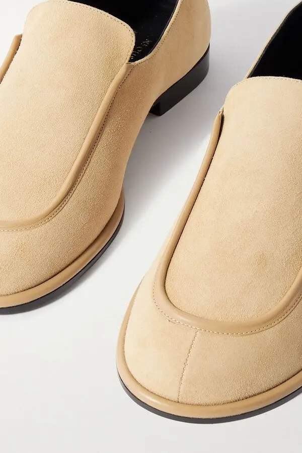 NEOUS Polaris Suede Loafers With Leather Trim - Sand