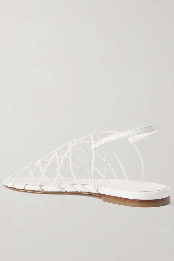 Staud Gio Knotted Elastic And Leather Sandals