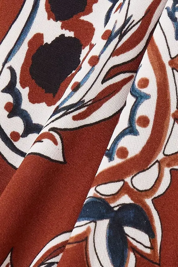 Rabanne Cropped Paisley-print Stretch-crepe Top