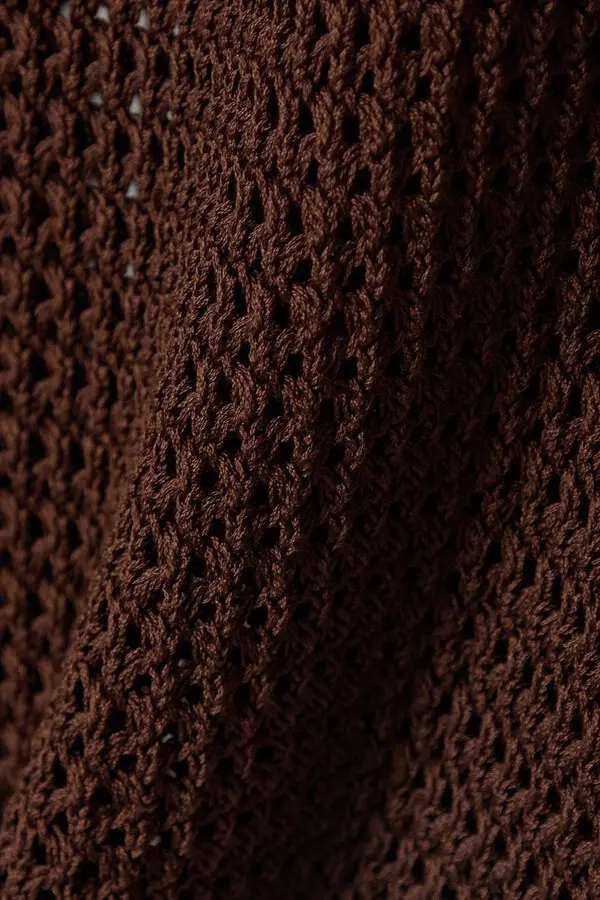 BODE Willows Crocheted Cotton Polo Sweater