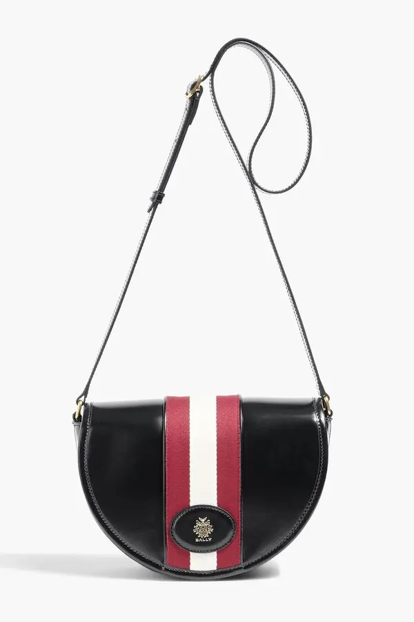 Bally Beckett Striped Leather Shoulder Bag