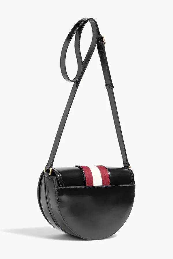 Bally Beckett Striped Leather Shoulder Bag