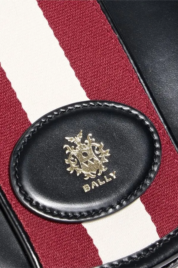 Bally Beckett Striped Leather Shoulder Bag