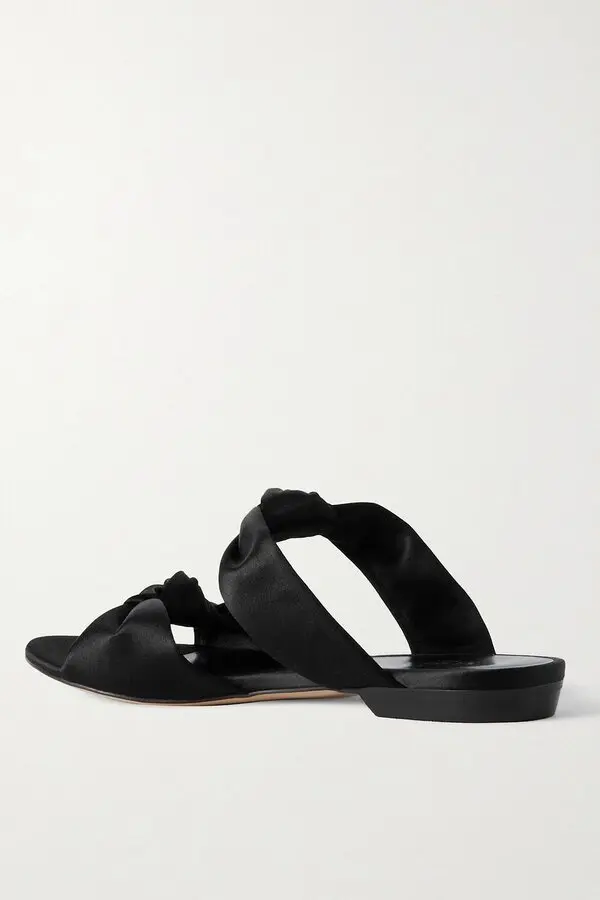 Le Monde Beryl Knot Flat Satin Sandals