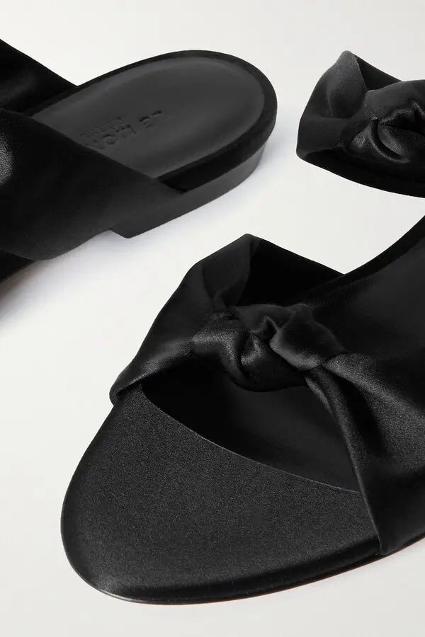 Le Monde Beryl Knot Flat Satin Sandals
