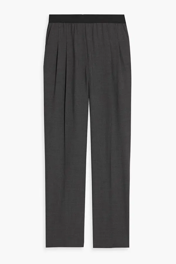 Loulou De Saison Niro Pleated Woolblend Twill Straightleg Pants - Dark Gray