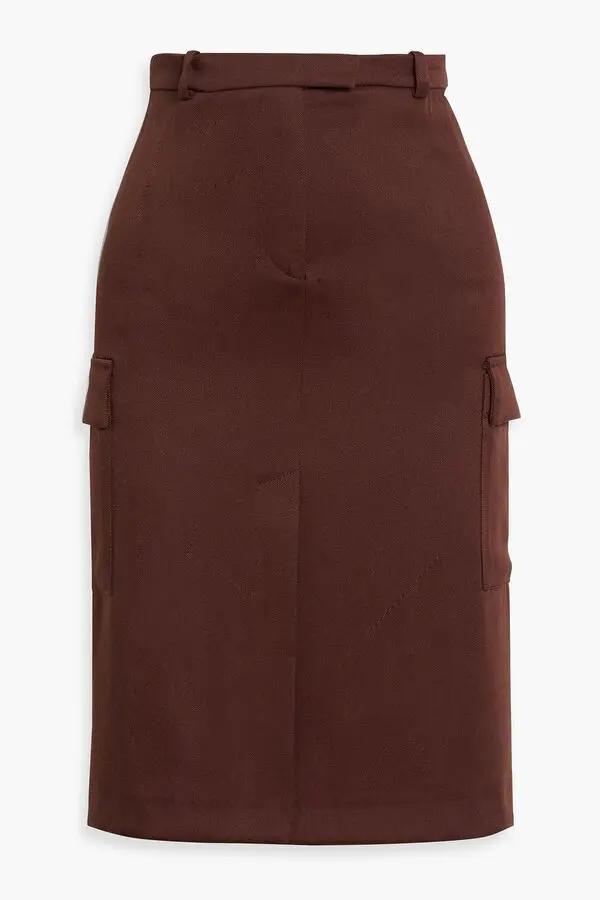 Loulou De Saison Jasper Woolblend Twill Skirt - Burgundy