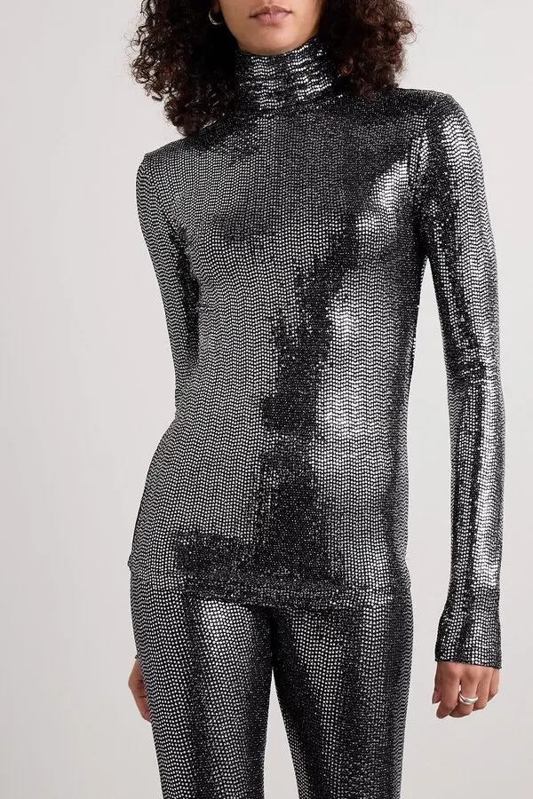 Isabel Marant Étoile Joyela Sequined Turtleneck Top