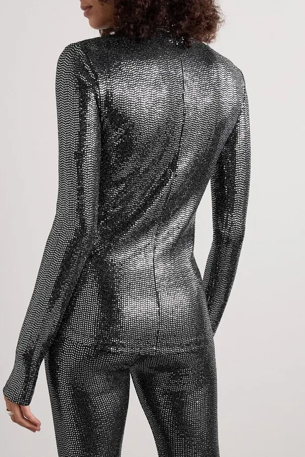Isabel Marant Étoile Joyela Sequined Turtleneck Top